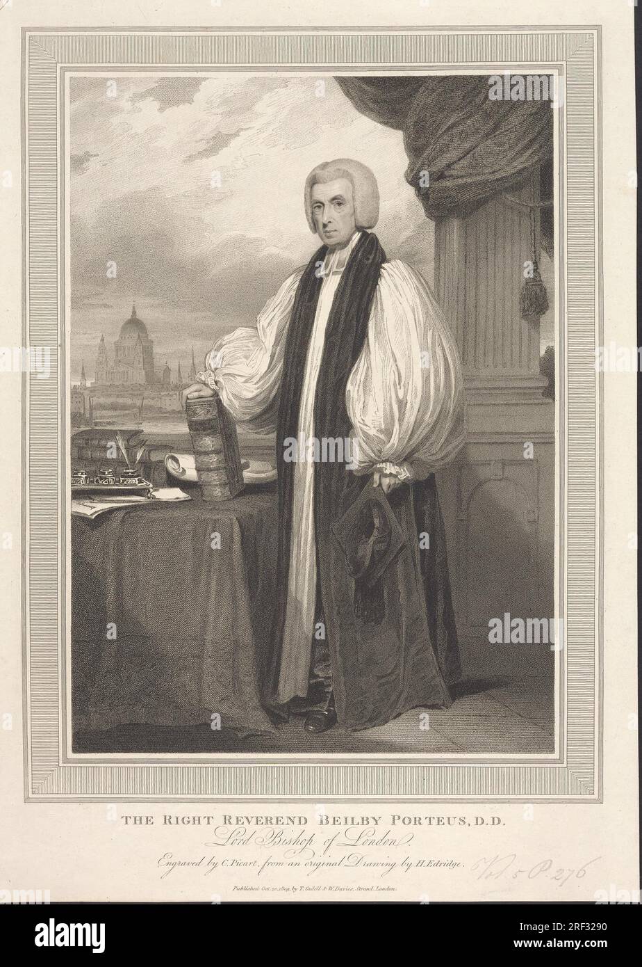 Reverend Beilby Porteus, Lord Bishop of London 1809 by Charles Picart ...