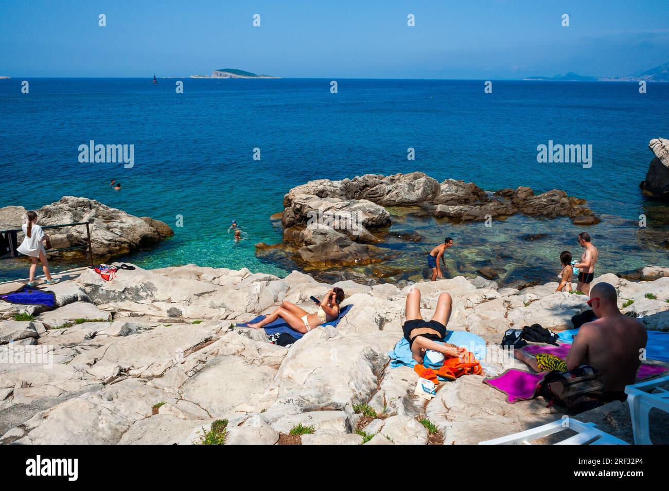 Dubrovnik, Croatia, Small Groups of People, Tourists Visiting Adriatic ...