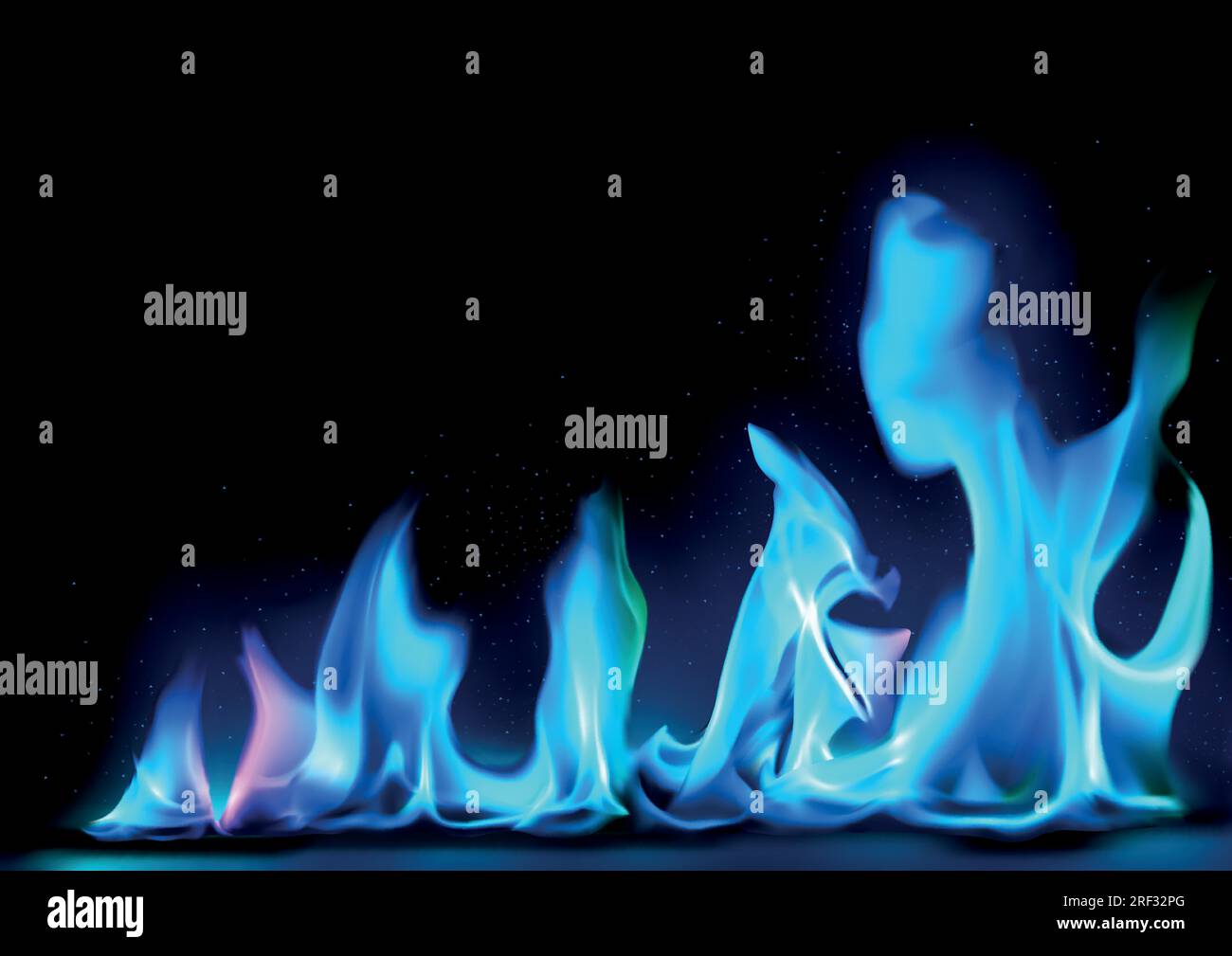 Blue Abstract Flames with Sparks Stock Vector Image & Art - Alamy