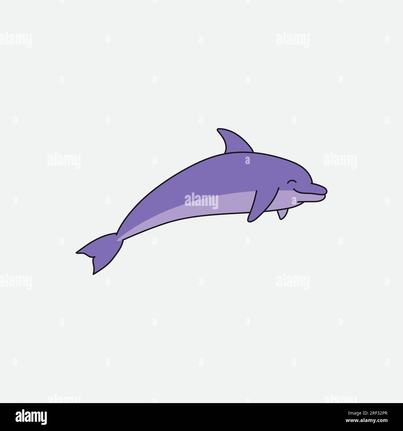 Dolphin Vector Isolated Icon. Cartoon Style Stock Vector Image & Art ...