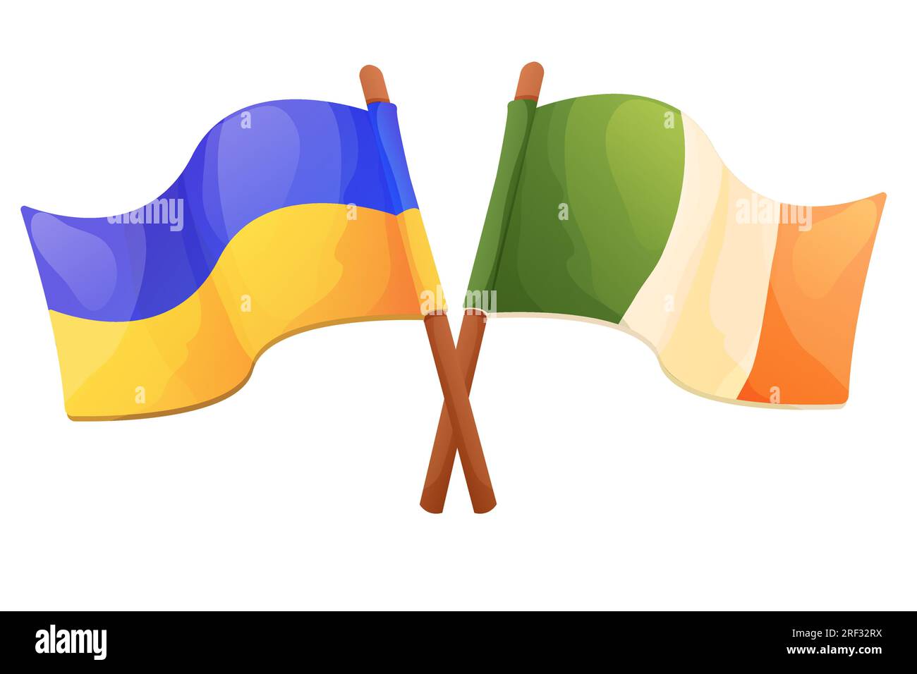 Ireland flag icon in cartoon style isolated on white background. Irish ...