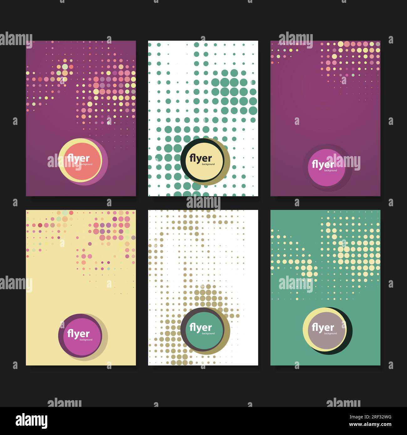 Set of Creative Card, Flyer or Cover Designs with Colorful Spotted ...