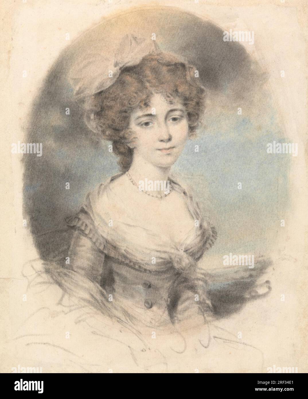 Portrait of a Lady, Facing Front by John Downman Stock Photo - Alamy