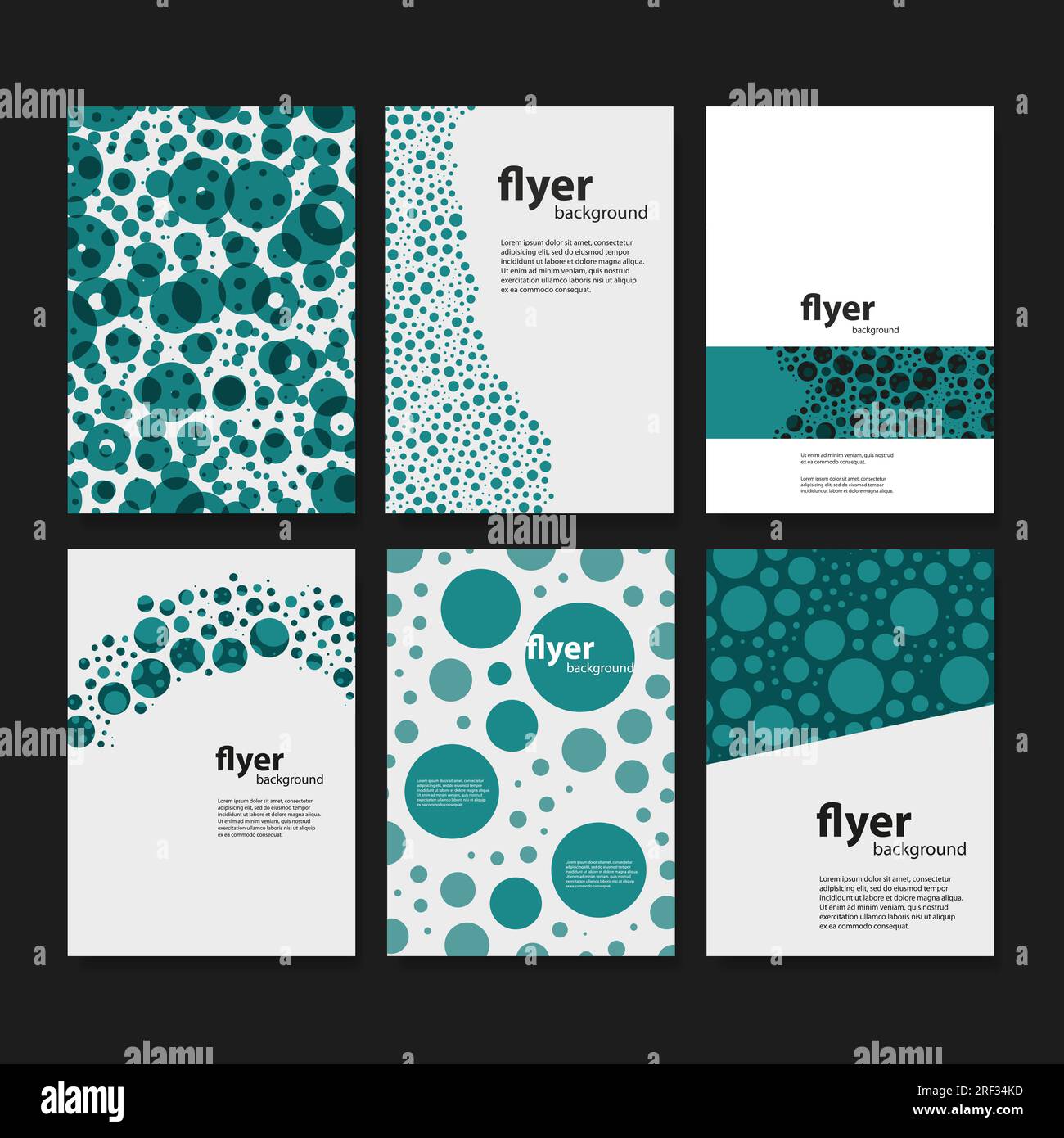 Set of Creative Card, Flyer or Cover Designs with Dotted Pattern ...