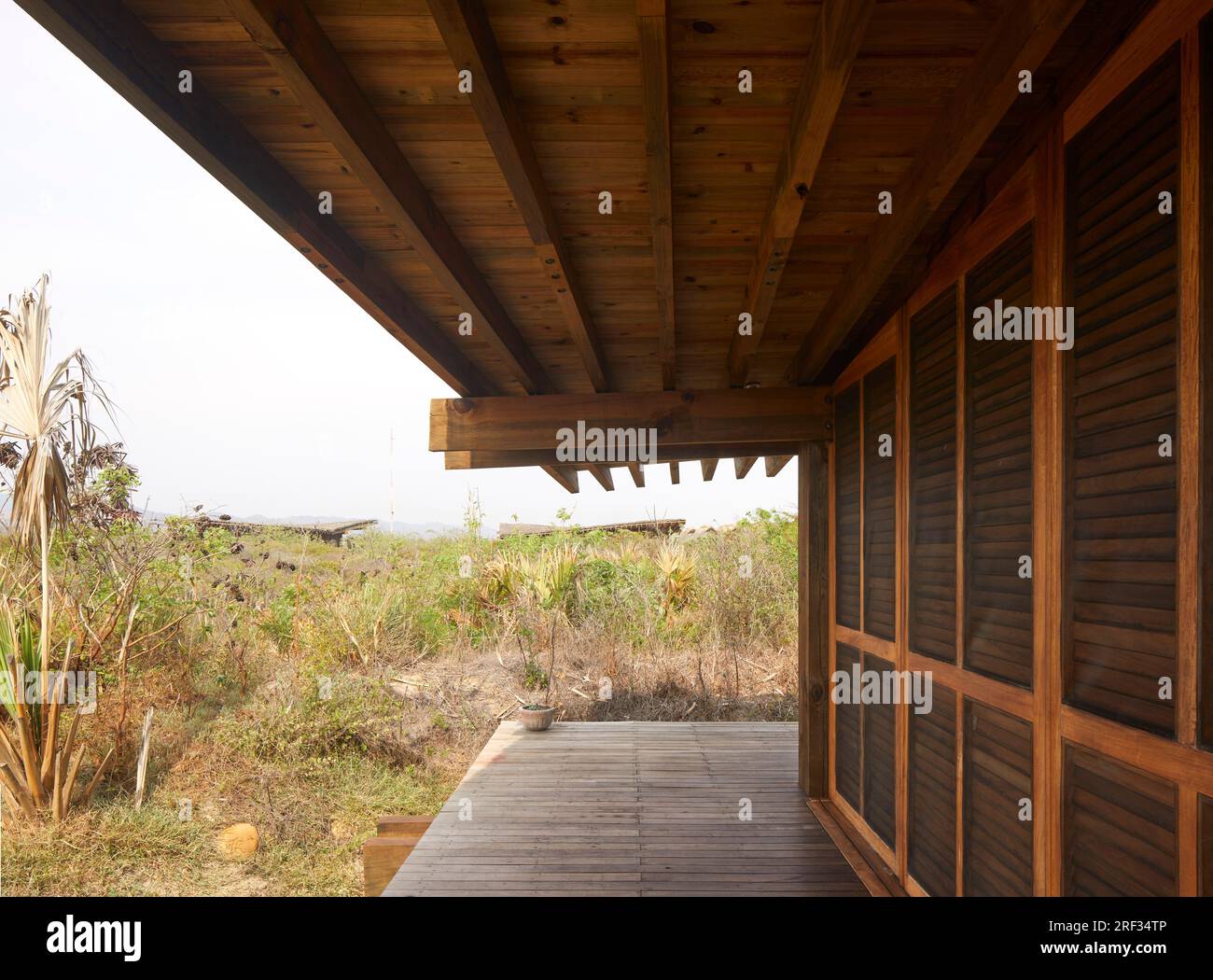 Timber decked terrace. Punta Pajaros, Oaxaca, Mexico. Architect ...