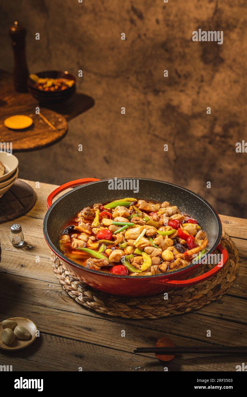 Sautéed （Stir-fried） Chicken and pork intestines with Pickled Chili ...