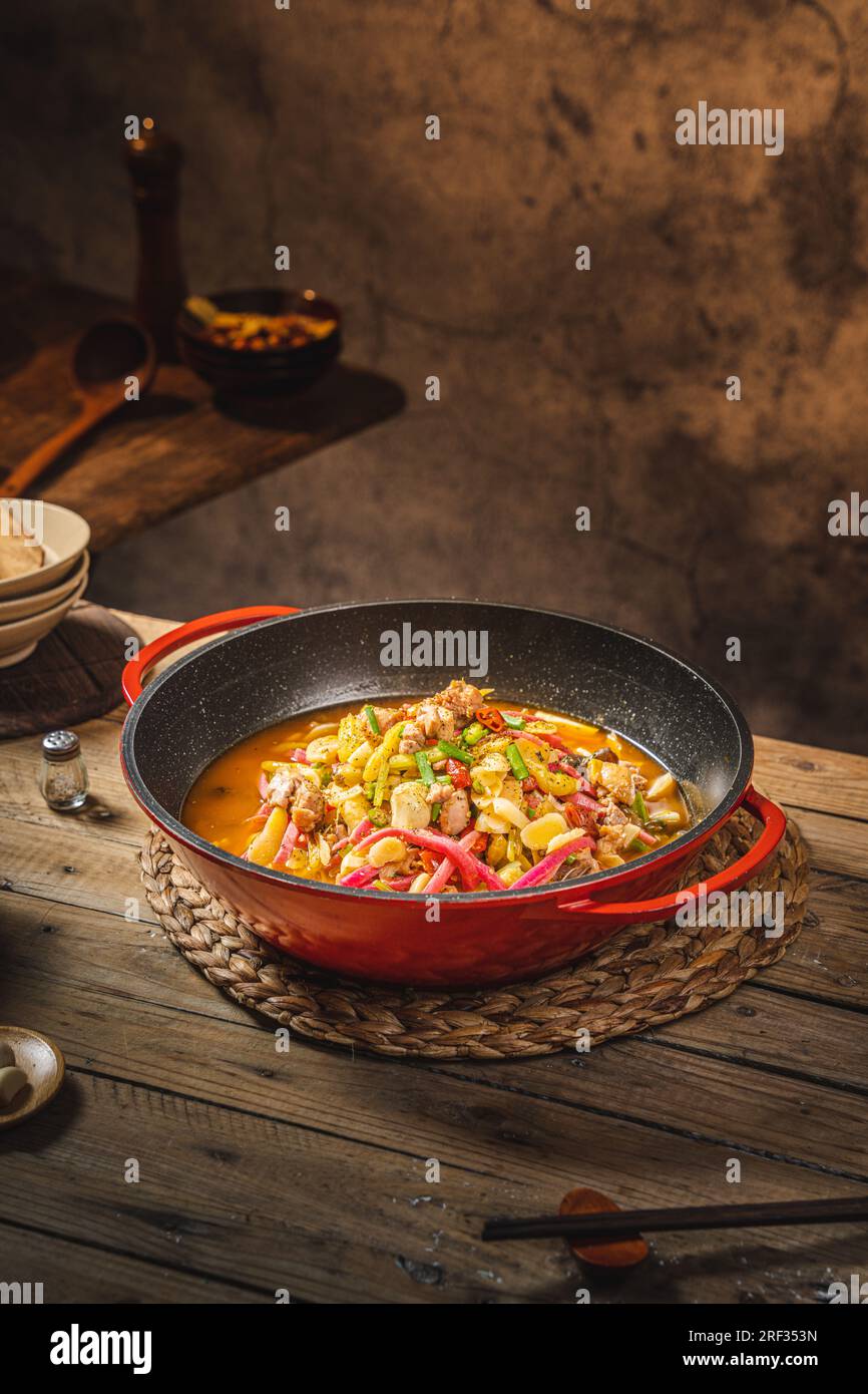 Sautéed （Stir-fried） chicken with Pickled Chili Stock Photo - Alamy