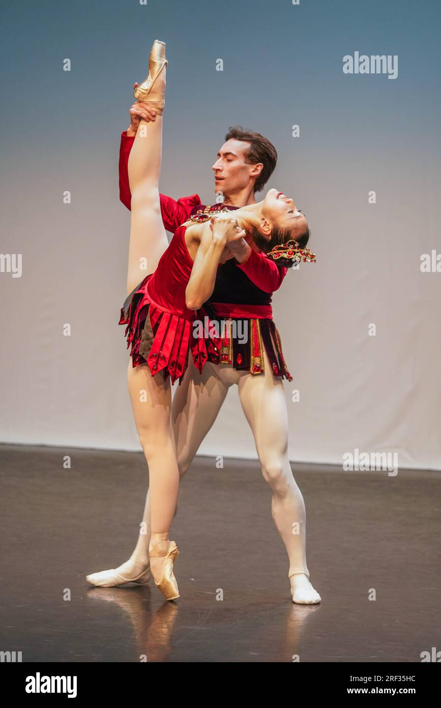 London UK. 31 July 2023 Ako Kondo and Brett Chynoweth perform Rubies ...