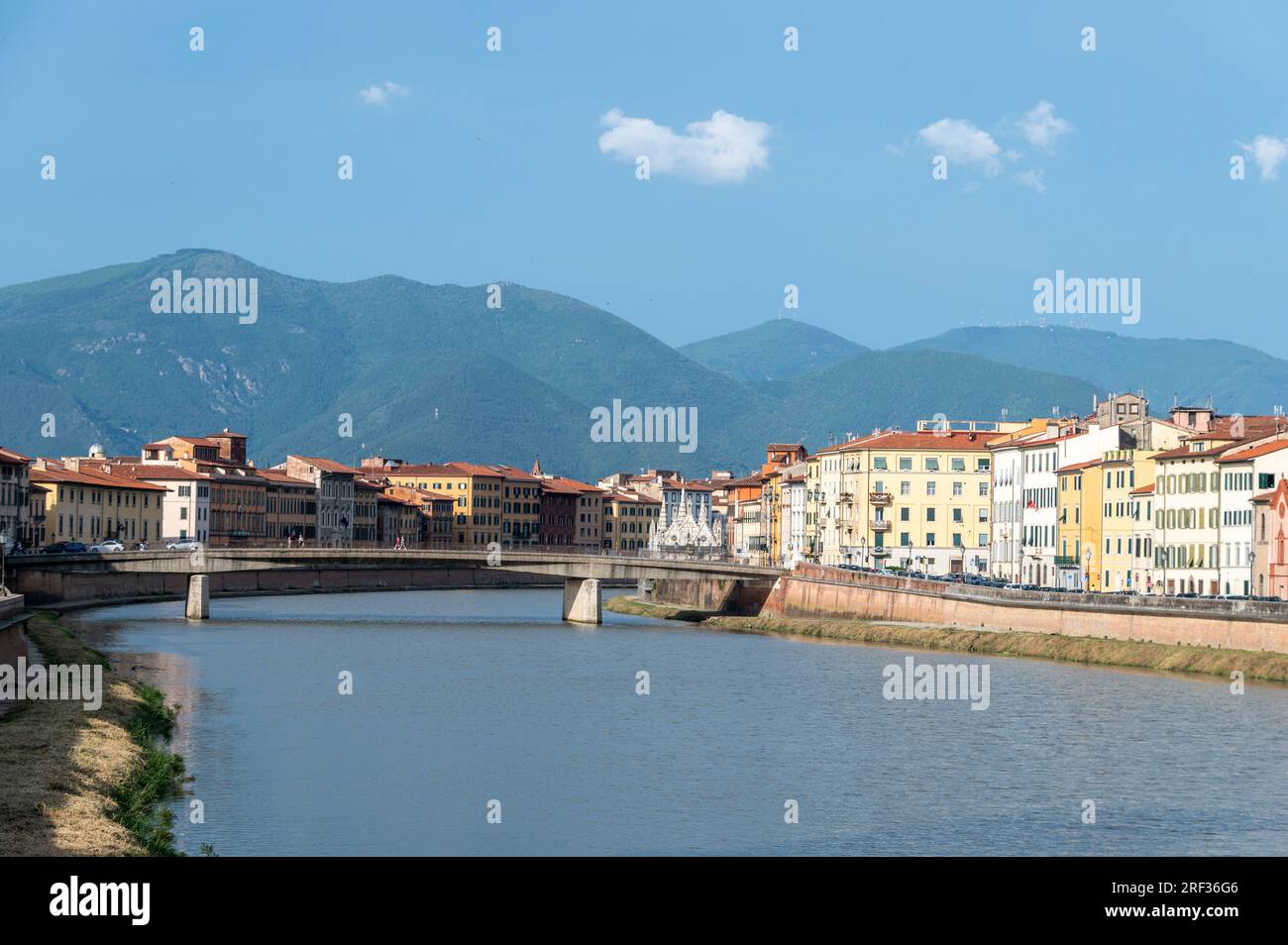 Pisa skyline on the Amo River in the Tuscany region of Italy Stock ...