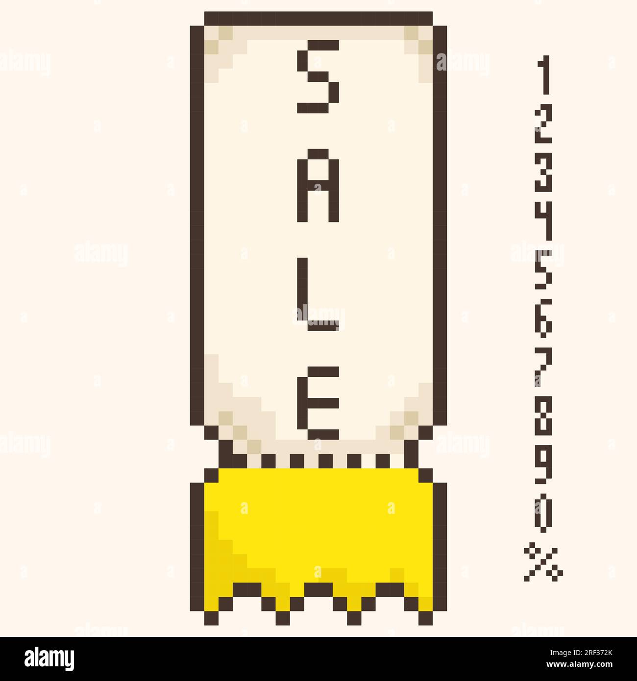 pixel coupon.Sale ticket template, discount Stock Vector Image & Art ...