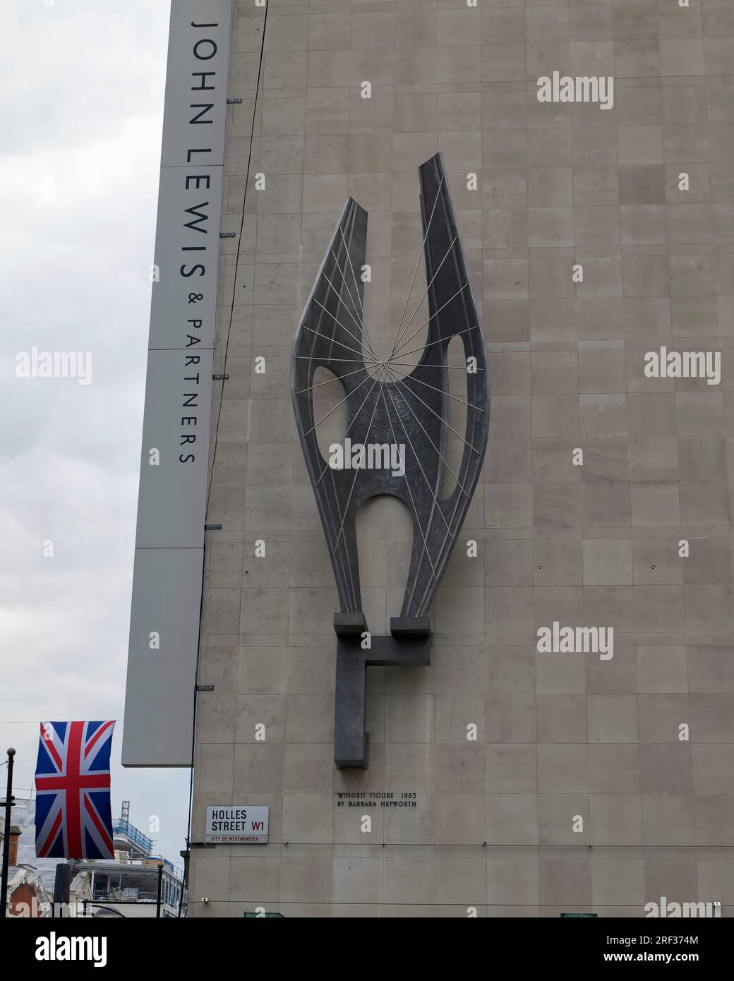 Winged Figure 1963 sculpture by Barbara Hepworth on the side of John ...