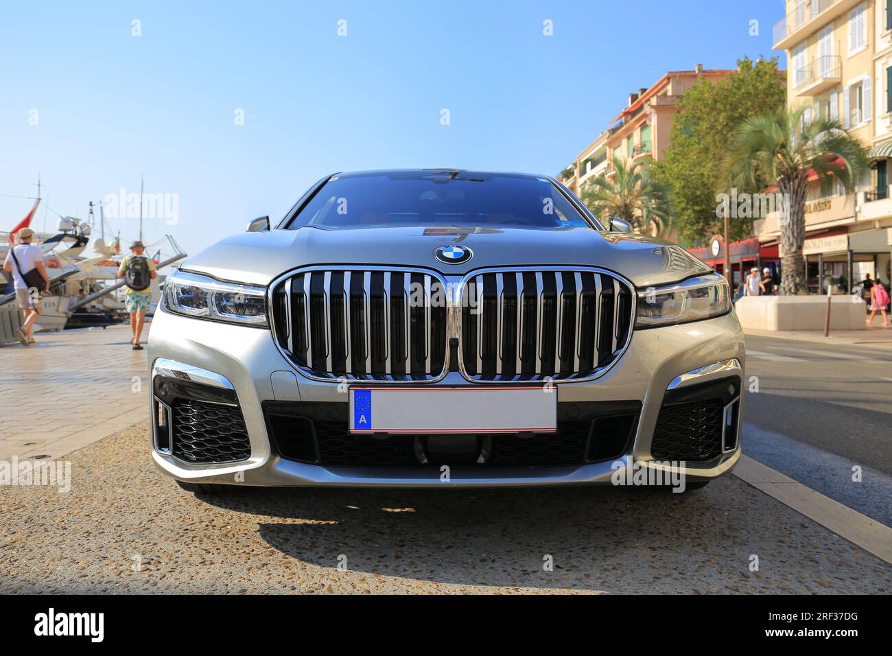 New modern BMW sedan 5 series front view on the street Stock Photo - Alamy