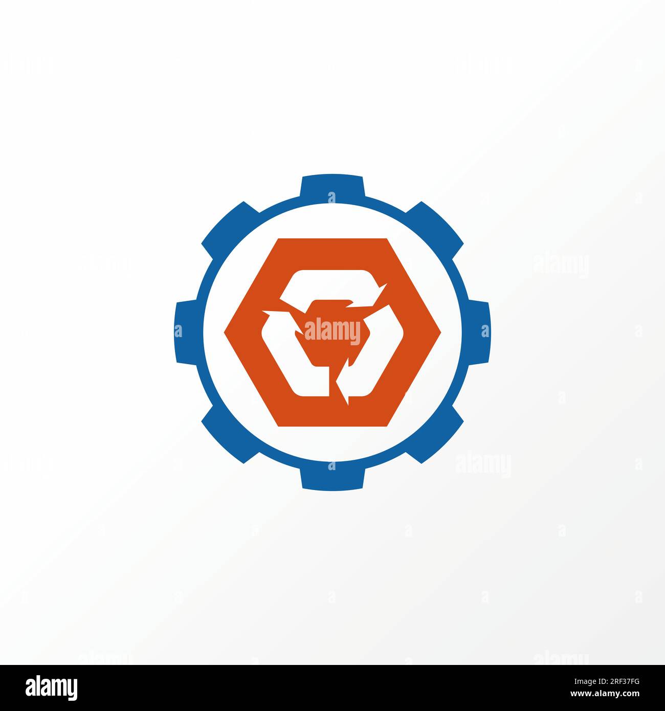 Logo design graphic concept creative abstract premium vector stock icon hexagon and gear like ...