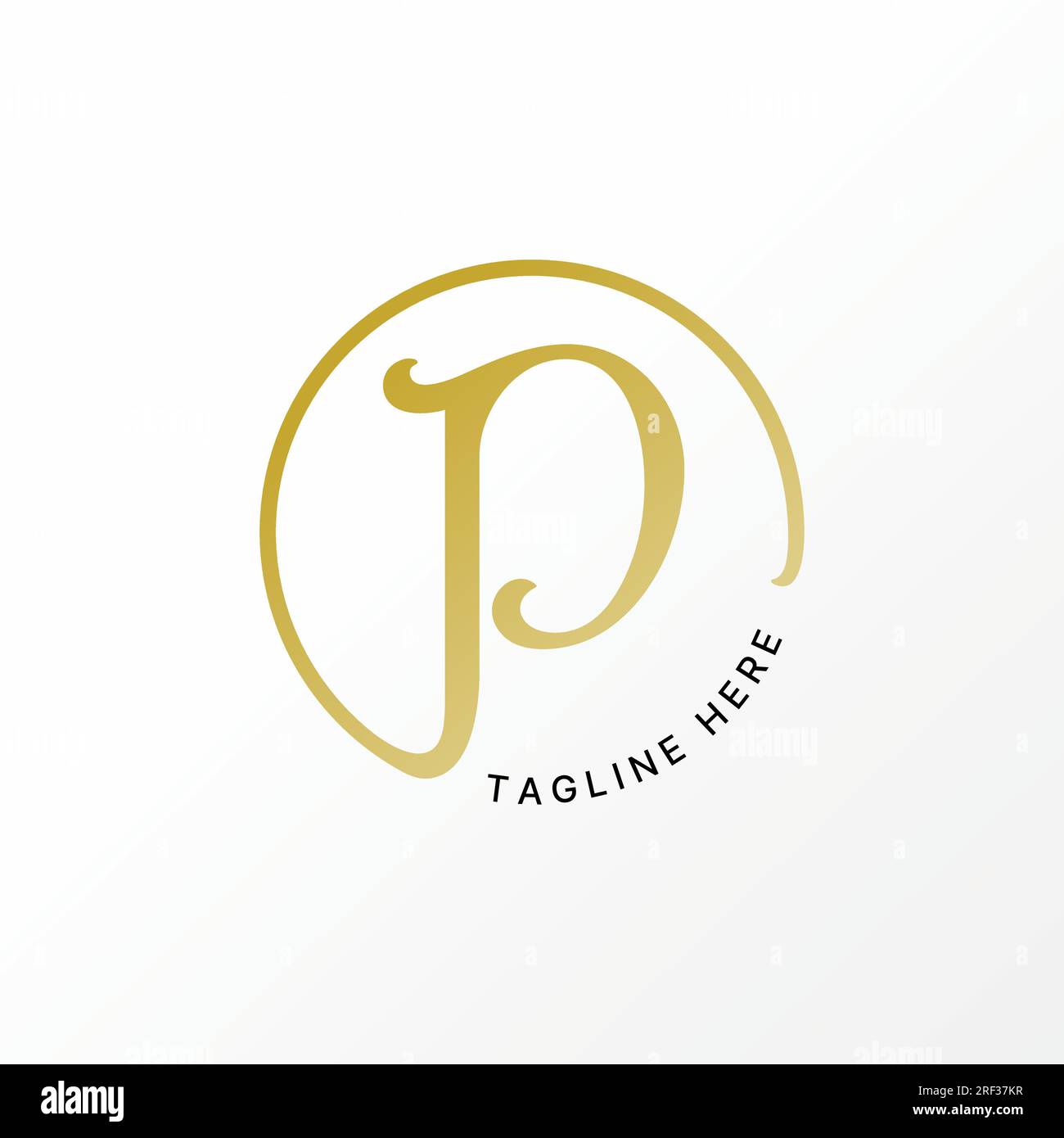 Logo design graphic concept creative abstract premium vector stock letter initial P or PO font ...