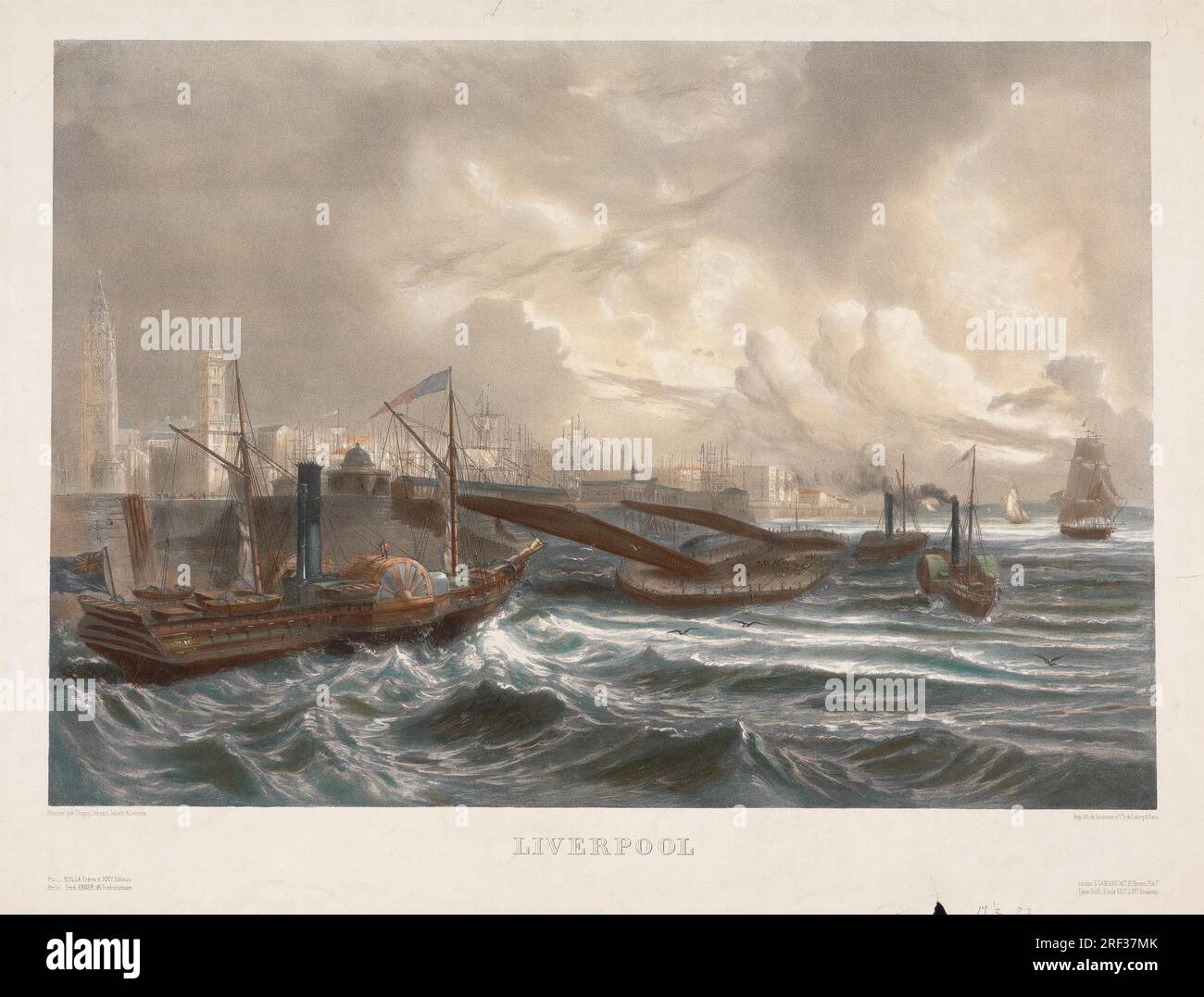 Liverpool 1840 by Léon Sabatier Stock Photo - Alamy