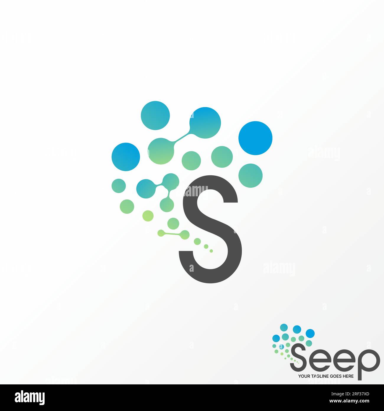 Logo design graphic concept creative abstract premium vector stock letter initial S font with ...