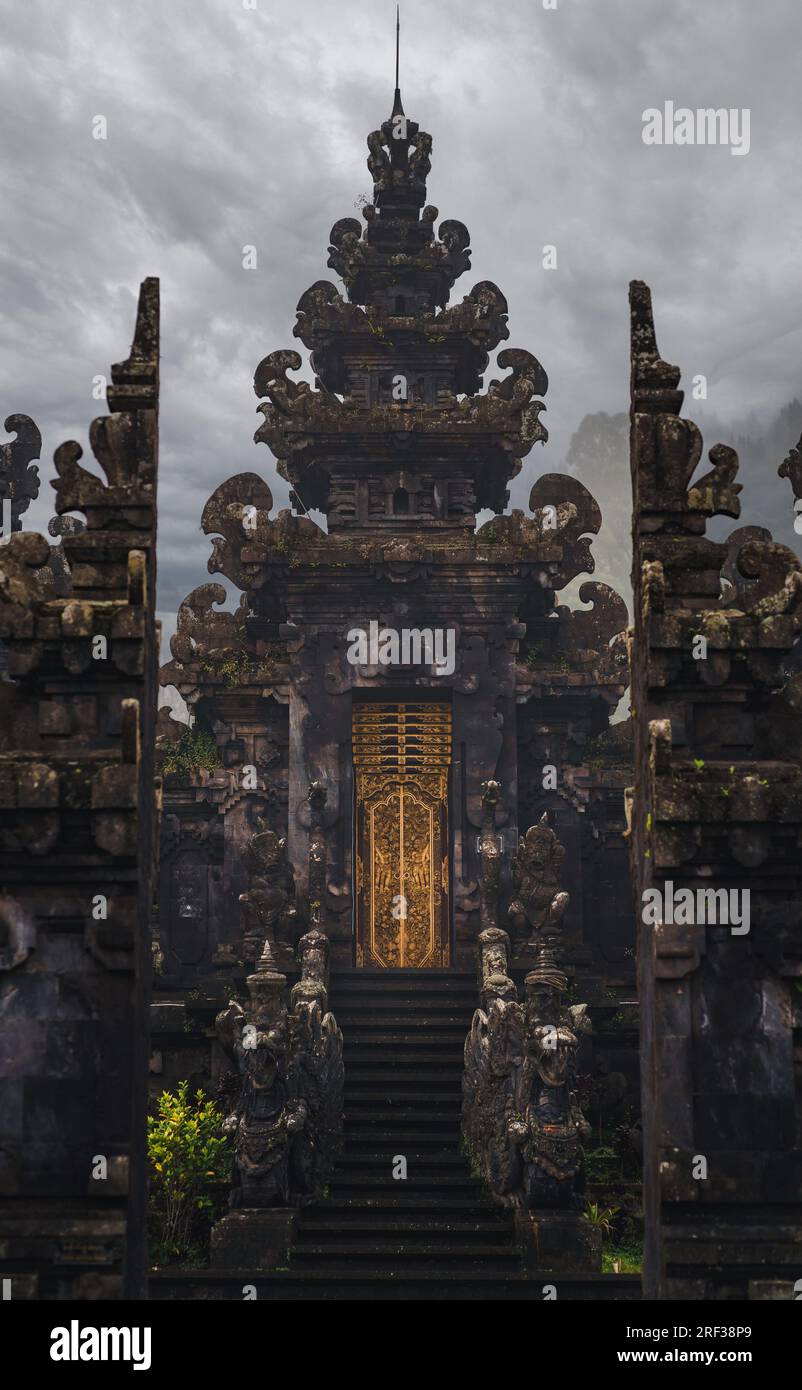 Close up shot of Pura Lempuyang and gates of heaven. Sacred temple in ...