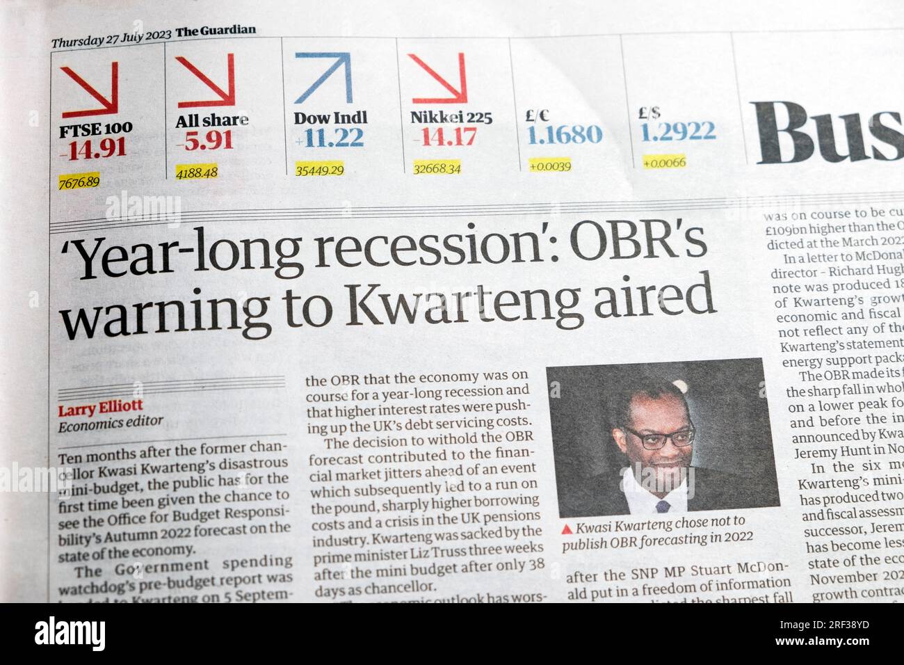 'Year-long recession: OBR 's warning to (Kwasi) Kwarteng aired ...