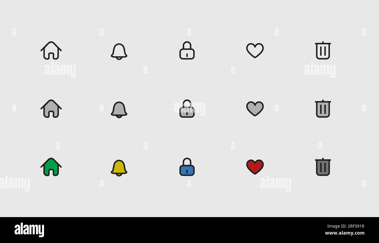 Iconography set hi-res stock photography and images - Alamy