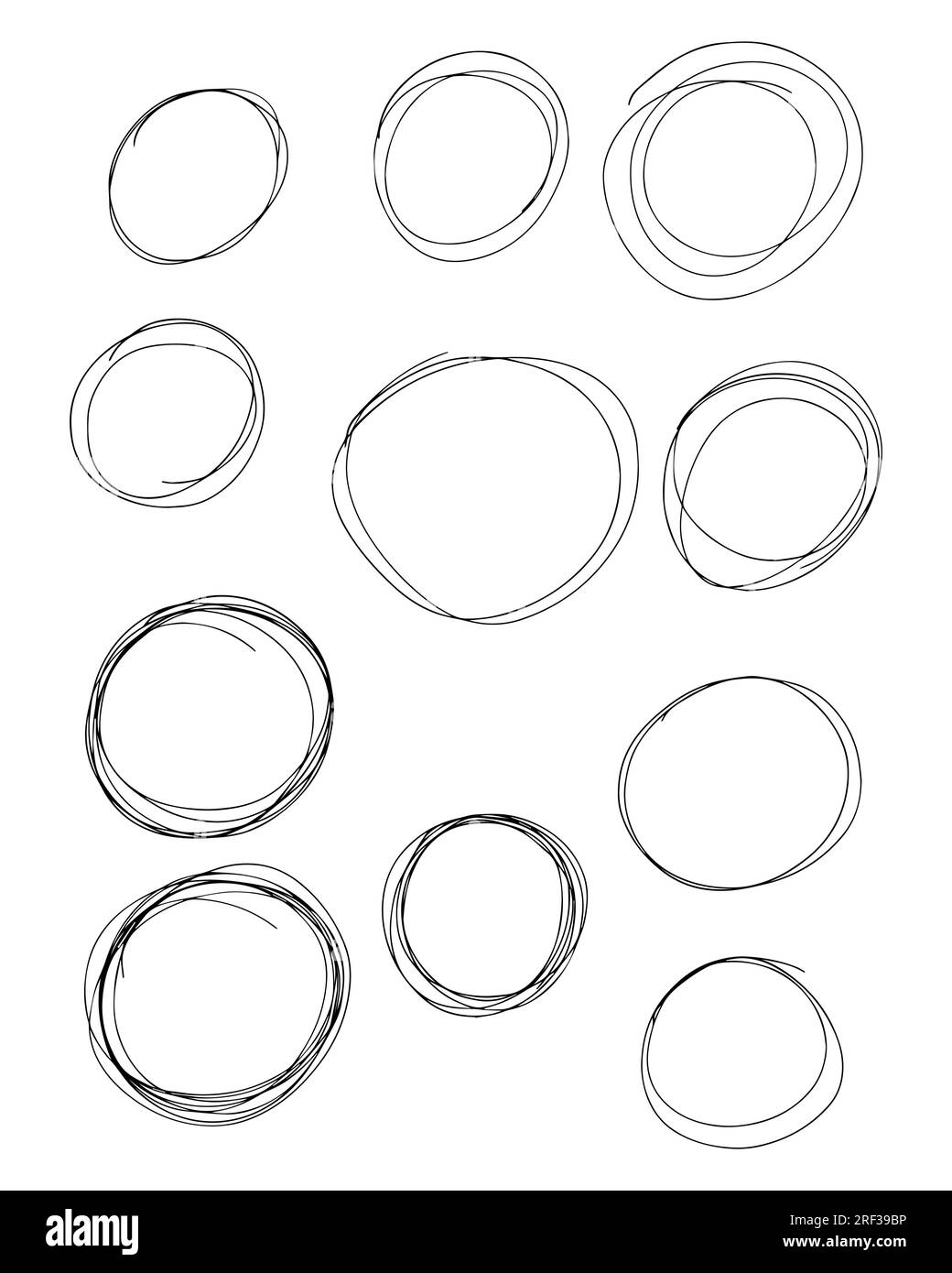 Hand drawn doodle ink circle set Stock Vector Image & Art - Alamy