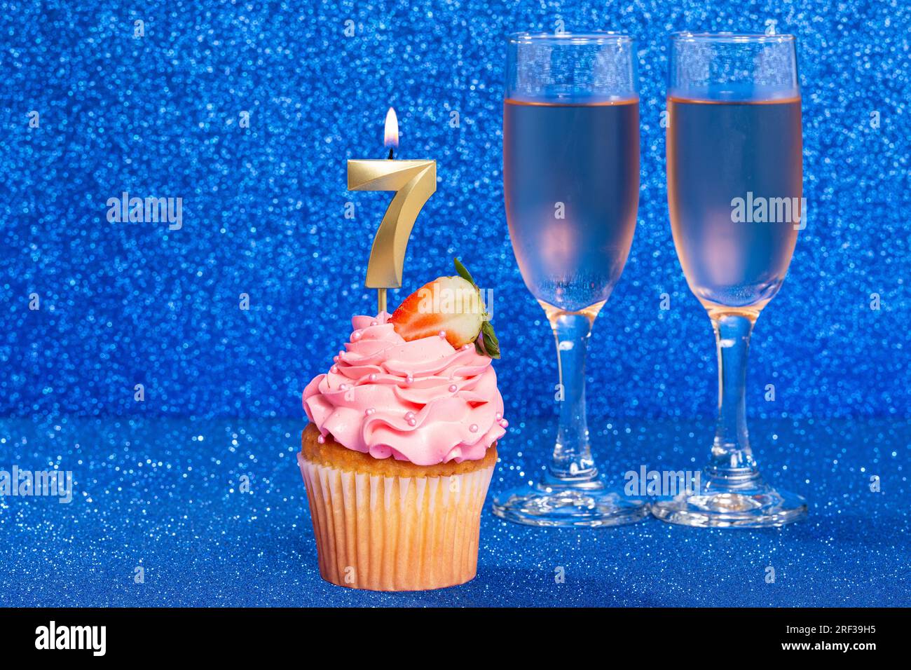 Cupcake With Number For Celebration Of Birthday Or Anniversary; Number ...