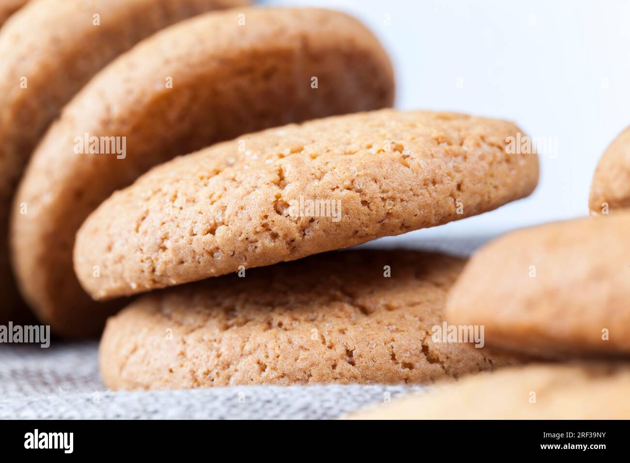 not sweet dry and crunchy cookies, the porous structure of real round ...