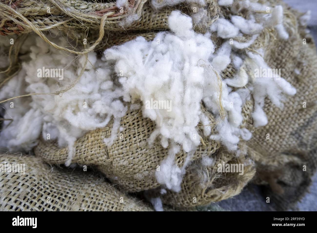Detail of handmade manufacture of wool for spinning Stock Photo - Alamy