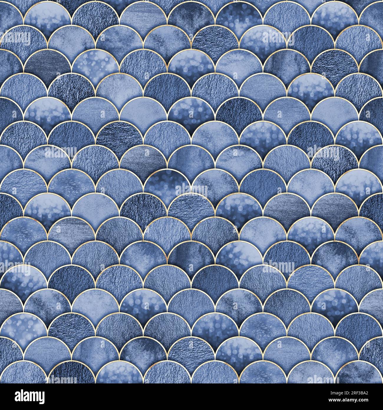 Mermaid fish scale wave japanese luxury golden glittering seamless ...