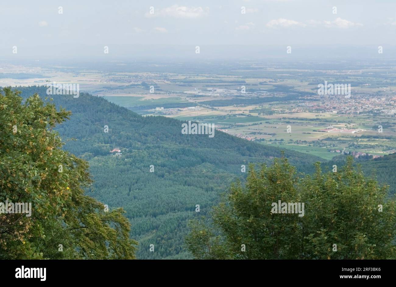 aerial view around the Haut-Koenigsbourg Castle, a historic castle ...