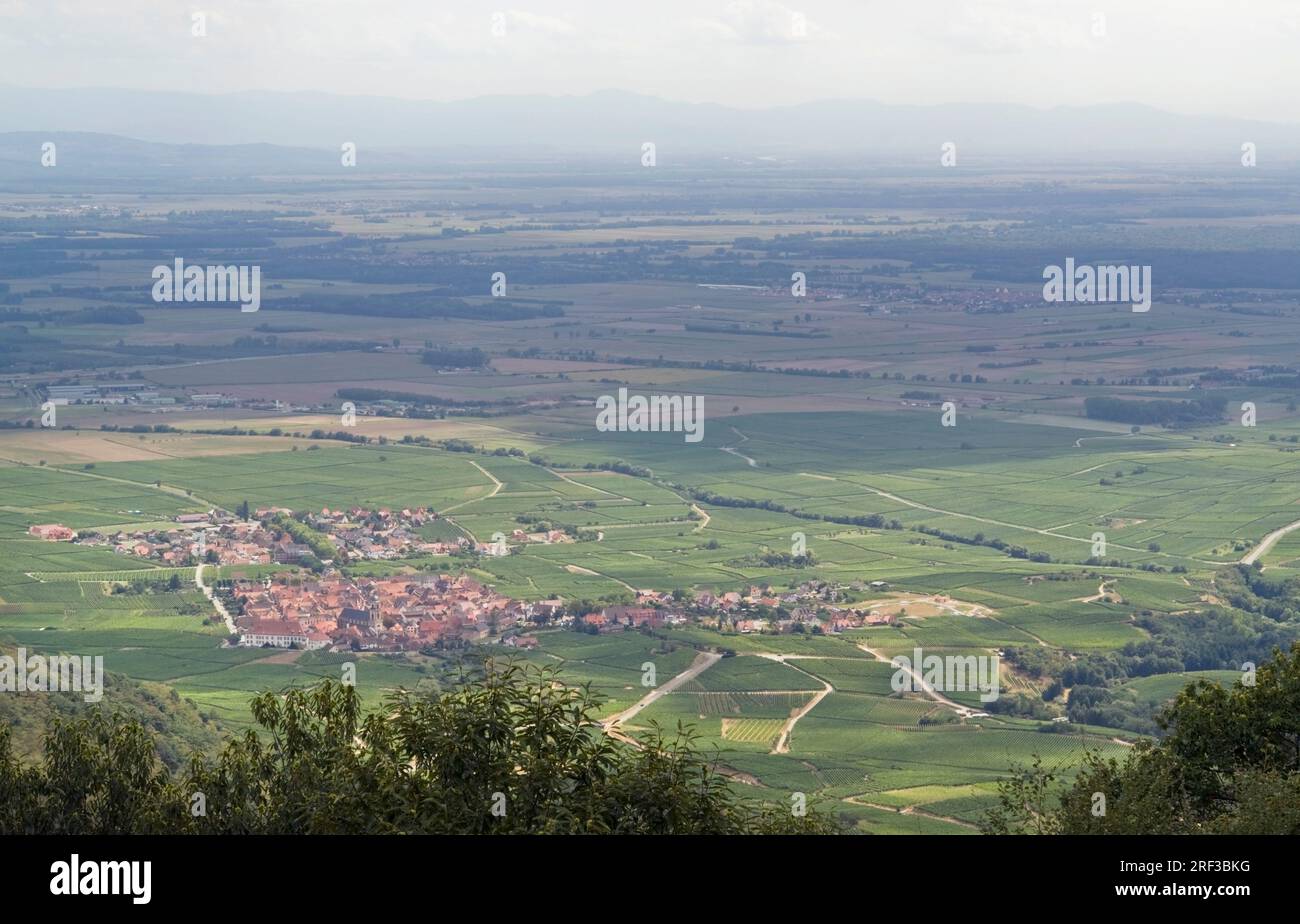 aerial view around the Haut-Koenigsbourg Castle, a historic castle ...