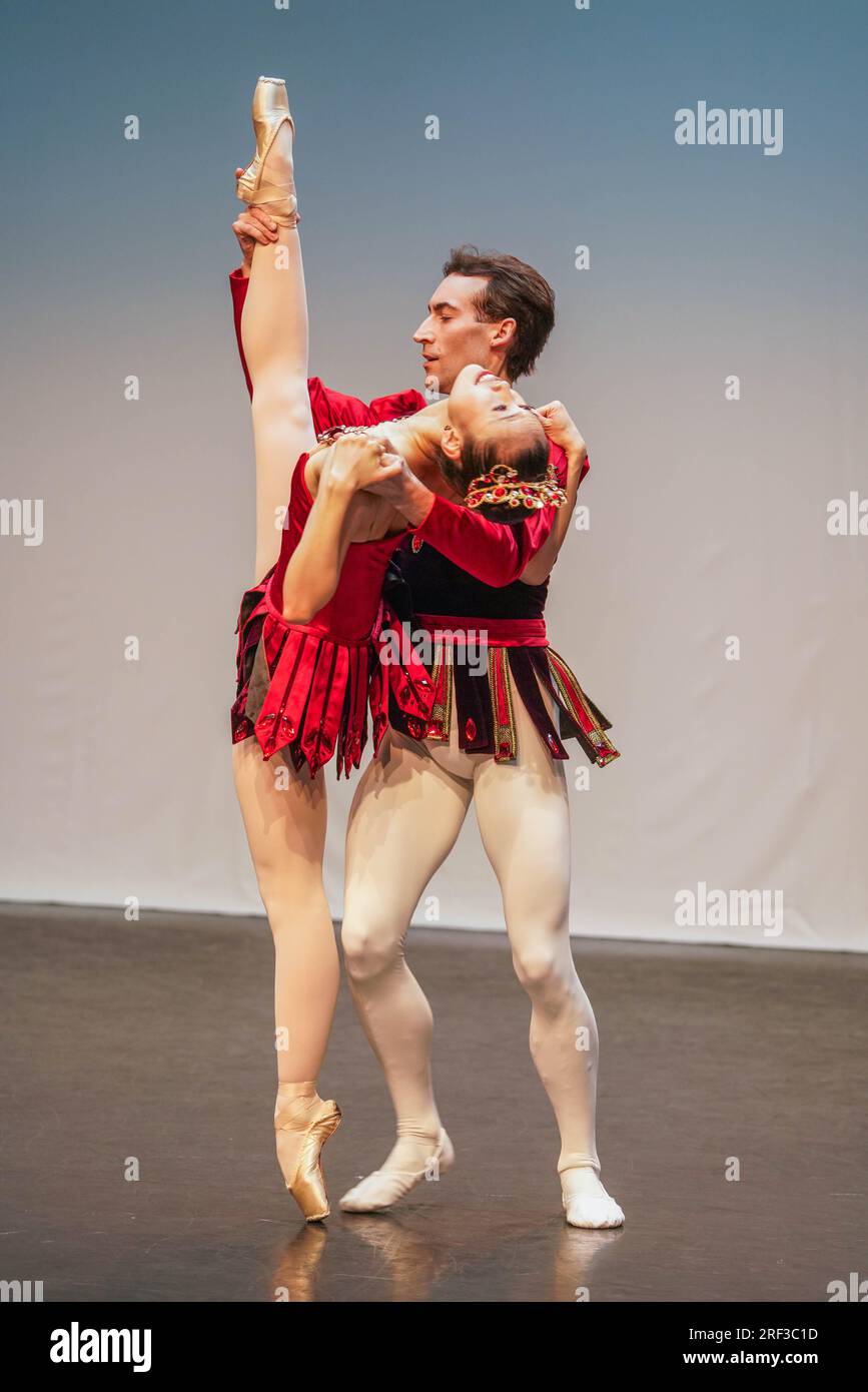 London UK. 31 July 2023 Ako Kondo and Brett Chynoweth perform Rubies ...