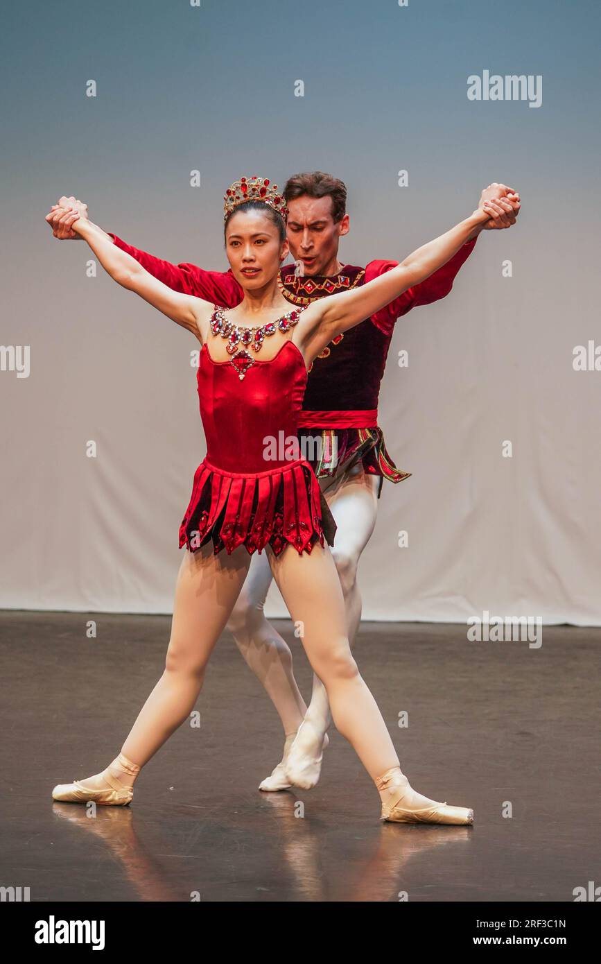 London UK. 31 July 2023 Ako Kondo and Brett Chynoweth perform Rubies ...
