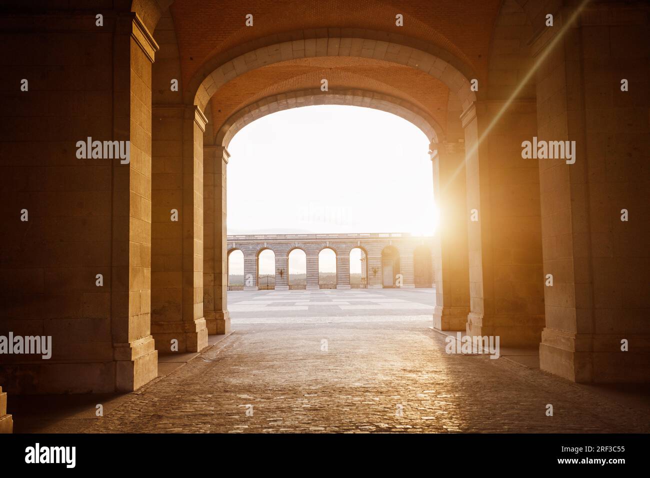 Entrance to Royal Palace, Madrid at Palacio Real during sunset Stock ...