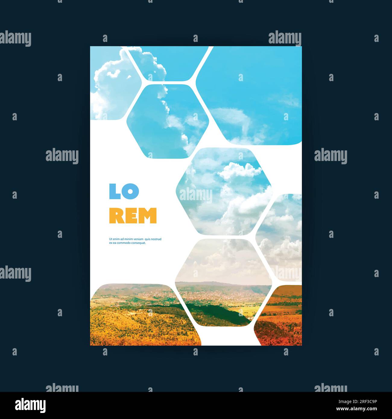 Modern Style Flyer or Cover Design for Your Business with Mountains and ...