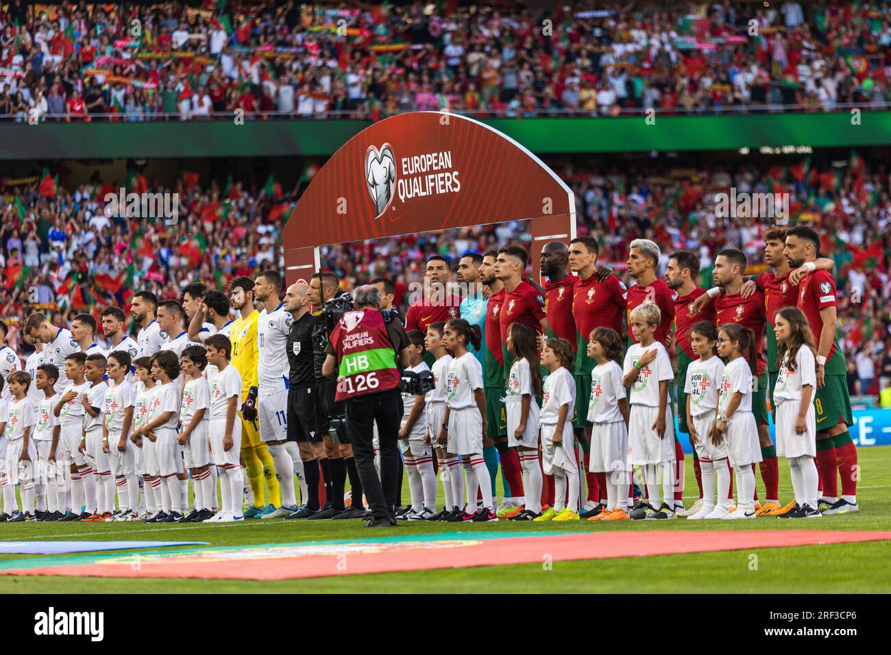 Both teams before UEFA Euro 2024 Qualification game between national ...