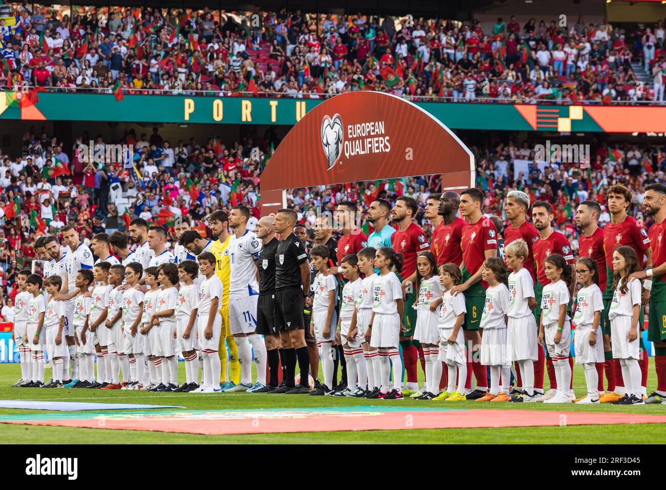 Both teams before UEFA Euro 2024 Qualification game between national ...