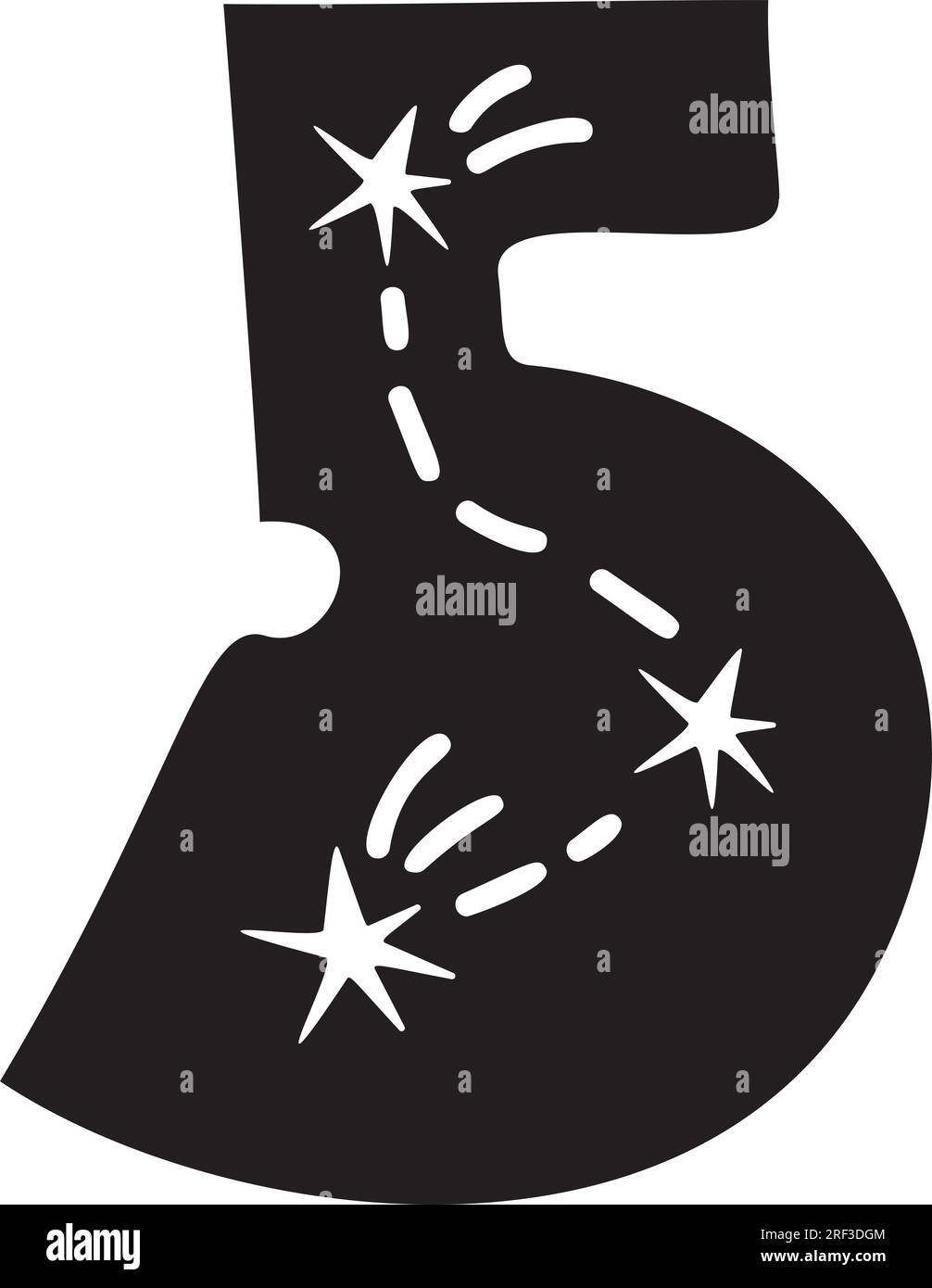 Display Christmas winter vector font number five 5 alphabet. Capital ...