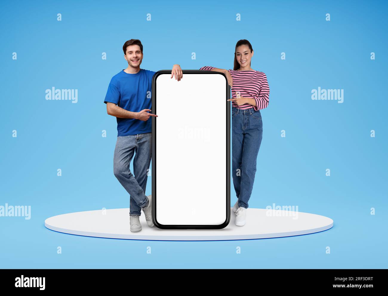 Positive millennial man woman hi-res stock photography and images - Alamy