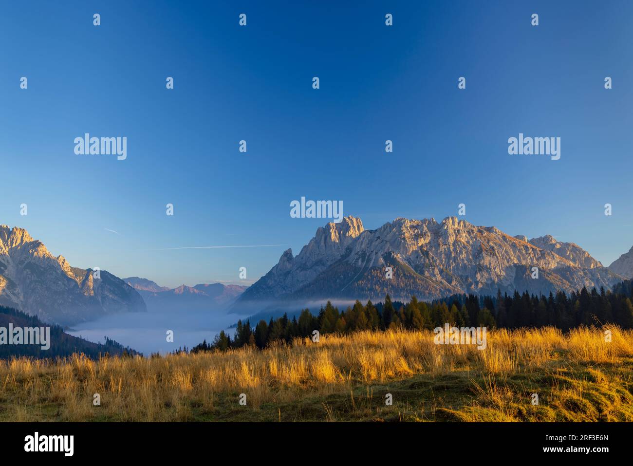 Landscape near Sella di Razzo and Sella di Rioda pass, Carnic Alps ...