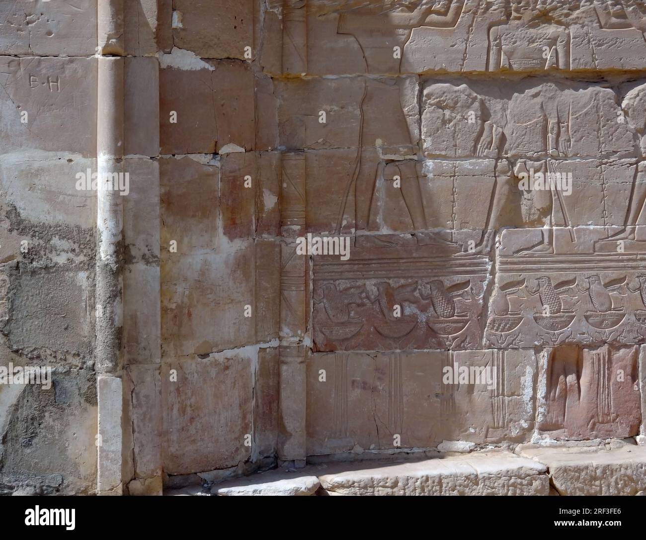 architectural detail seen on Deir el-Hagar Temple in Egypt Stock Photo ...