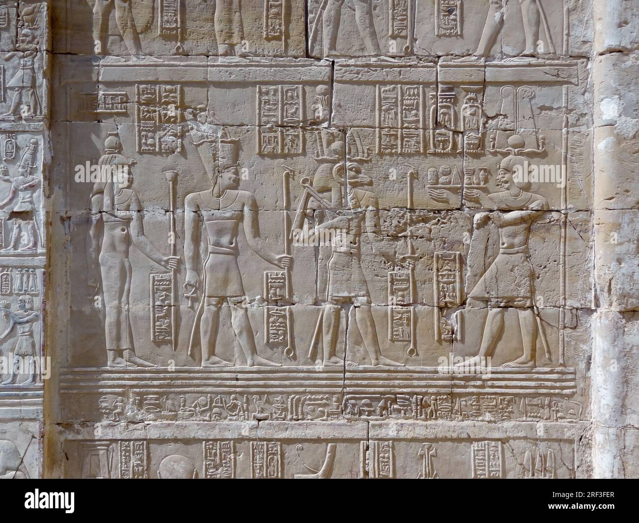 architectural detail seen on Deir el-Hagar Temple in Egypt Stock Photo ...