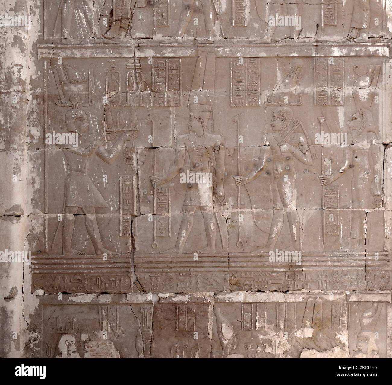 architectural detail seen on Deir el-Hagar Temple in Egypt Stock Photo ...