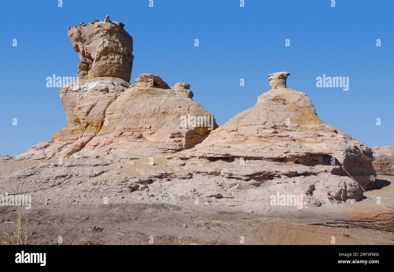 camel shaped rock formation near Gabbanat el Bagawat in Egypt Stock ...