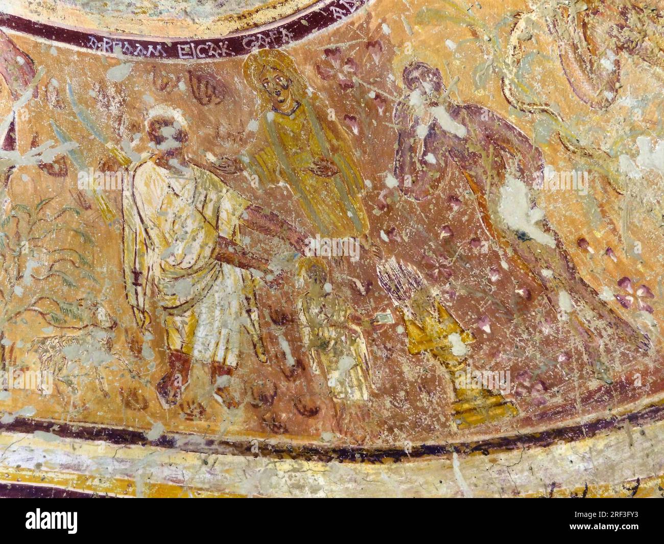 historic wall paintings at gabbanat el bagawat, a historic graveyard in ...