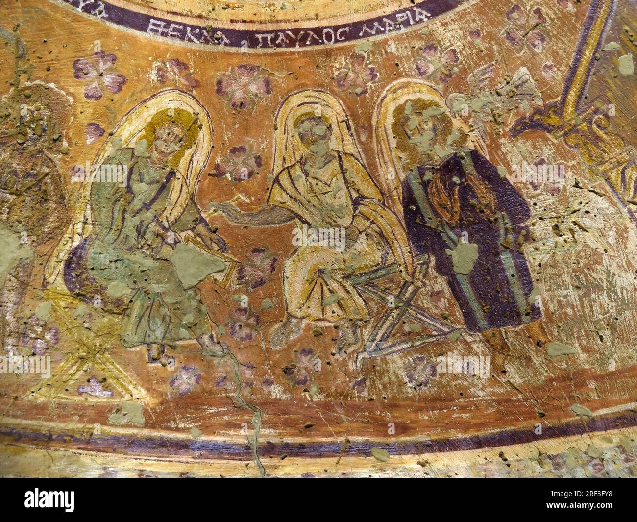 historic wall paintings at gabbanat el bagawat, a historic graveyard in ...