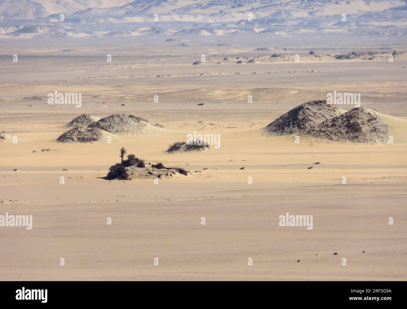 desert scenery around Qasr Dusch, a historic area at Kharga Oasis in ...