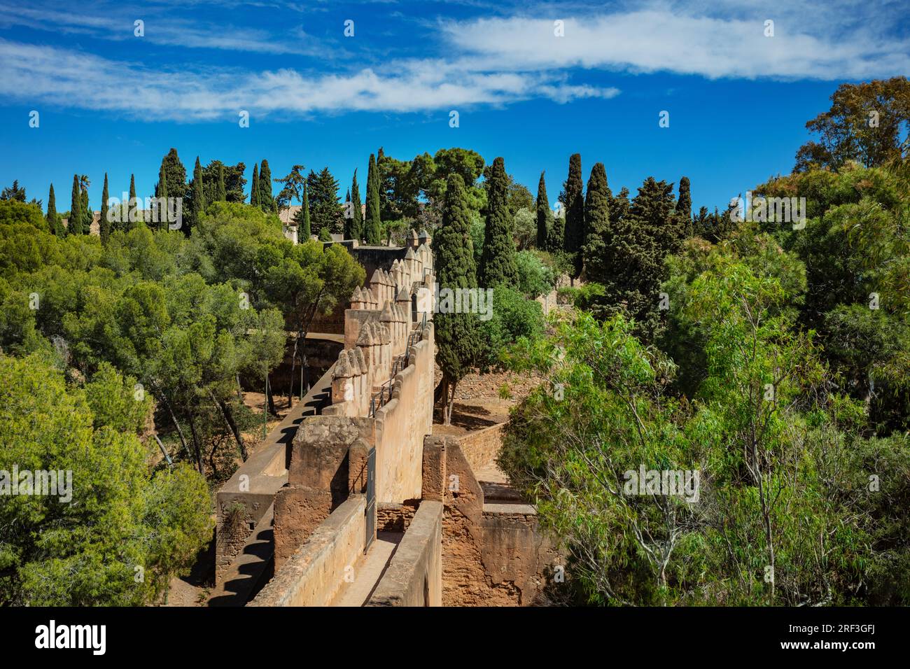 Castle walls of Gibralfaro fortress in the Malaga city Stock Photo - Alamy