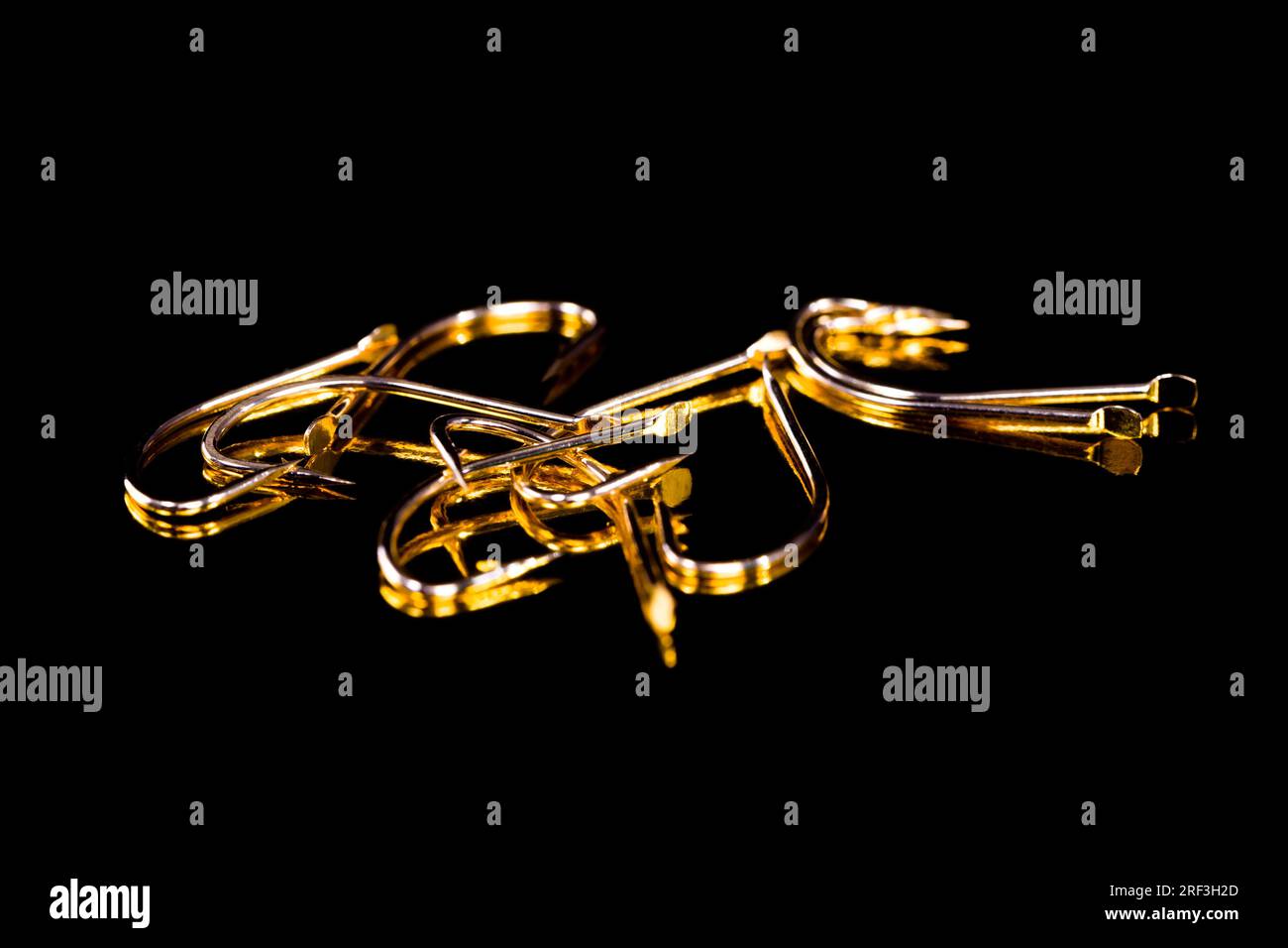 steel very sharp fishing hooks for fishing, metal hooks photographed ...