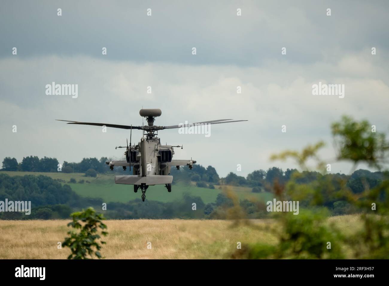 close up of British army AH-64E Boeing Apache Attack helicopter (ZM722 ...