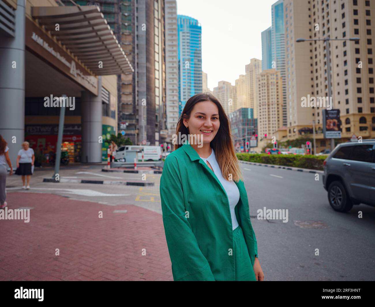 Woman arab expat happy hi-res stock photography and images - Alamy